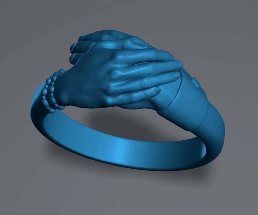 Hands of Unity Ring A Symbol of Connection and Harmony 3D model 3D ...