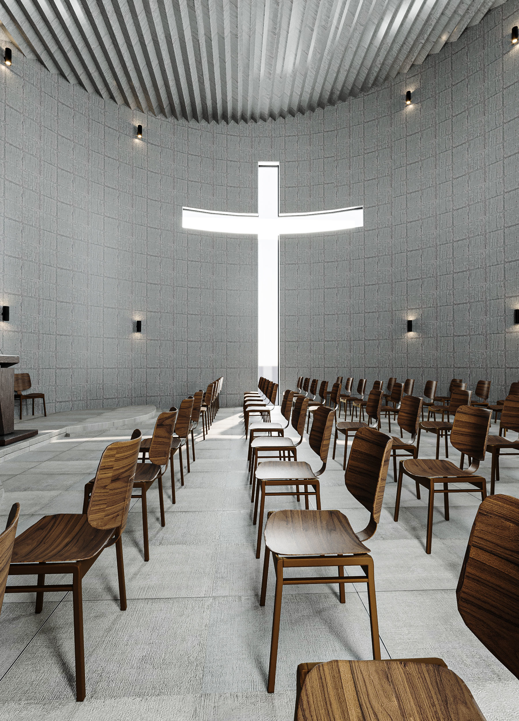 3D model Modern Church With Interior VR / AR / low-poly | CGTrader