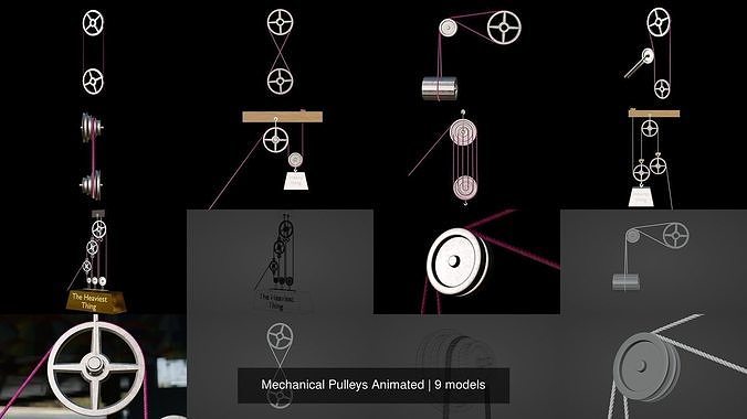 Mechanical Pulleys Animated 3D Model Collection | CGTrader
