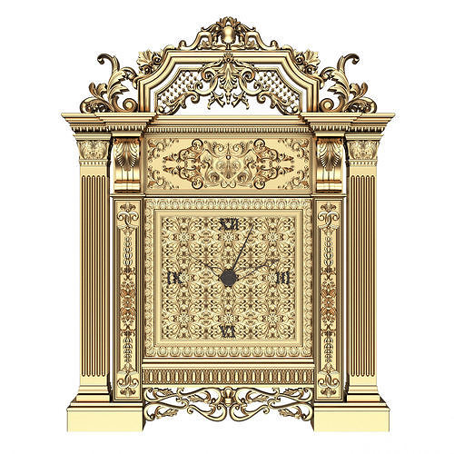 3D model Classic Clock 020 Gold VR / AR / low-poly | CGTrader