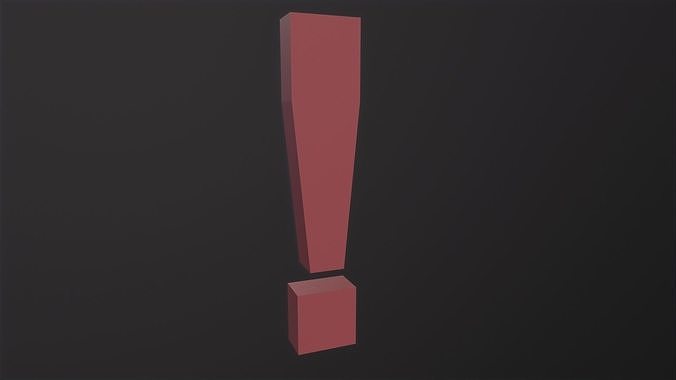 3D model Exclamation Mark 3D Model VR / AR / low-poly | CGTrader