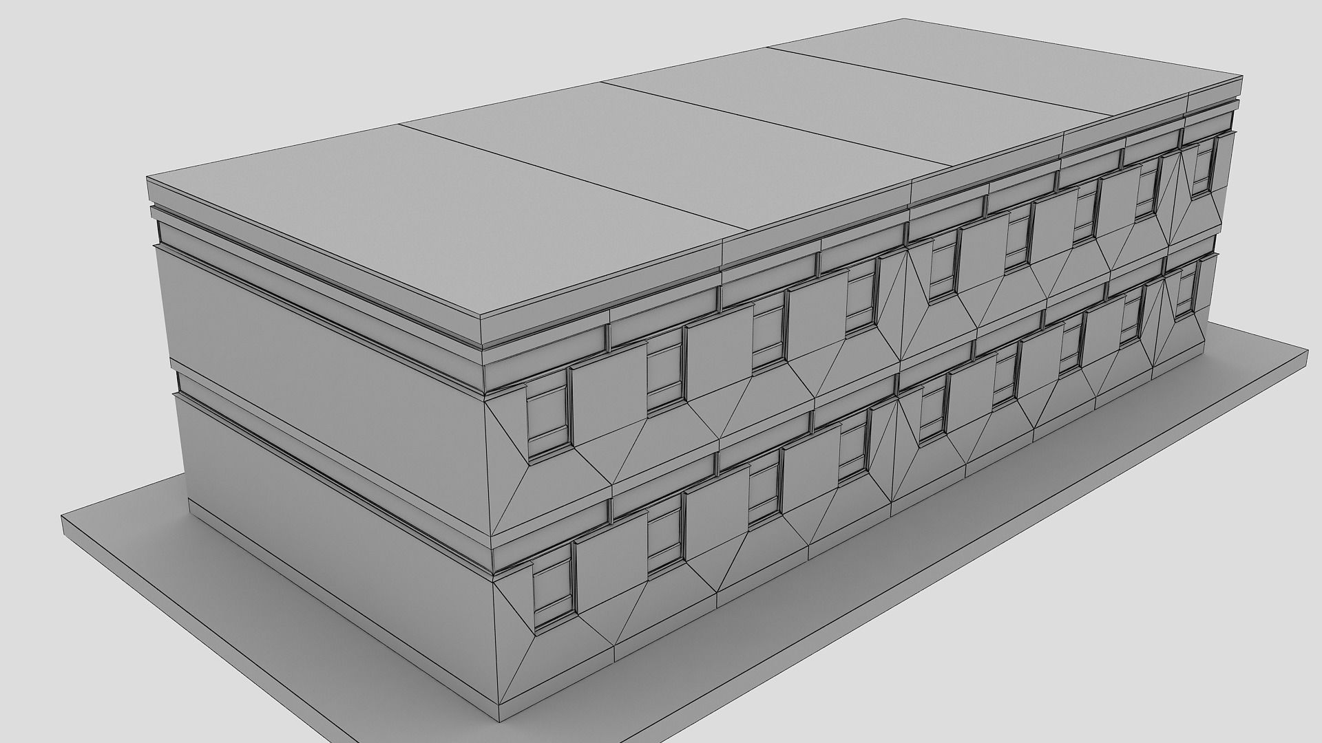 3D model Realistic European City Block Building 20 VR / AR / low-poly ...