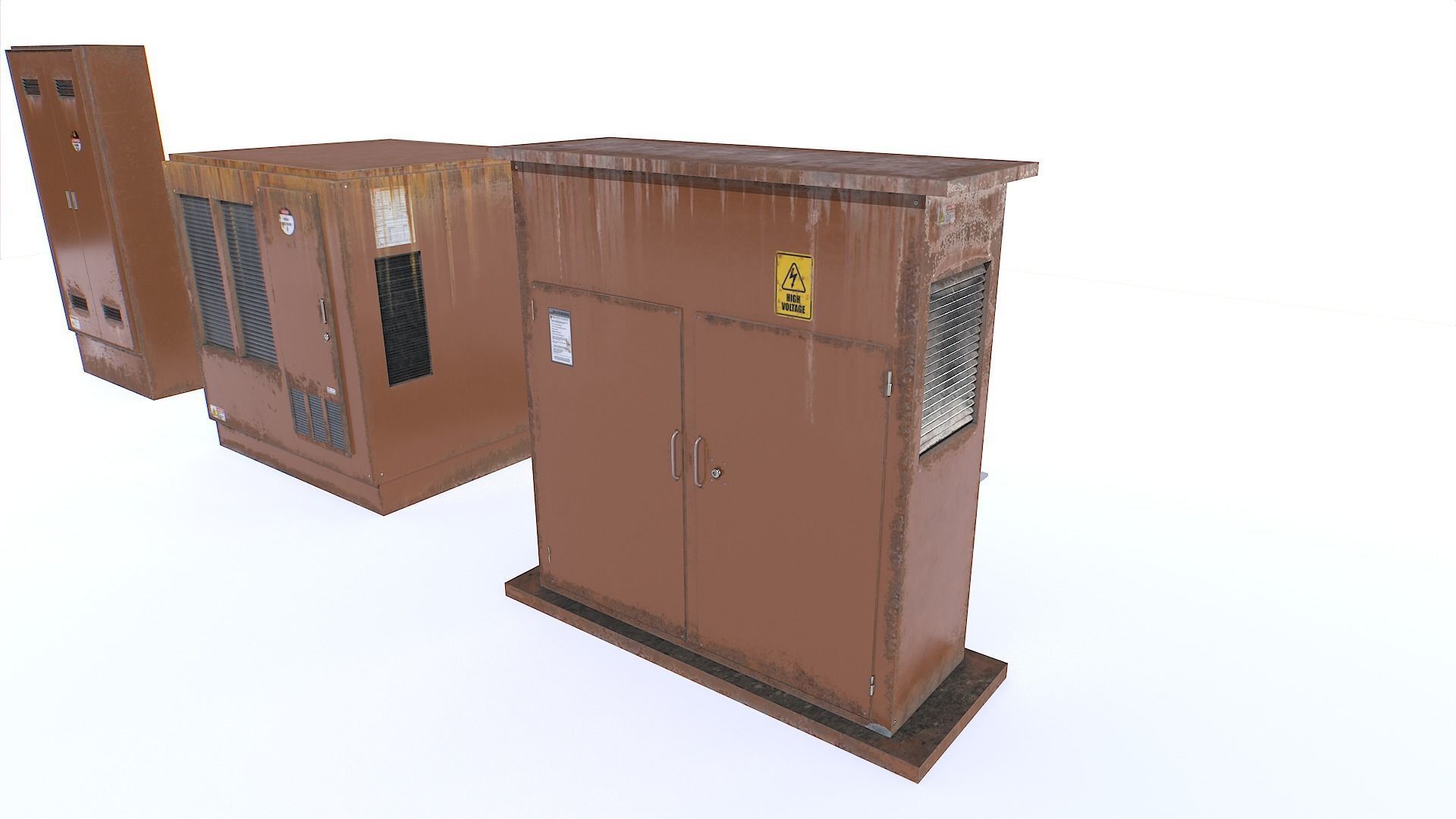 3D model Electric Substation Transformer Set VR / AR / low-poly | CGTrader