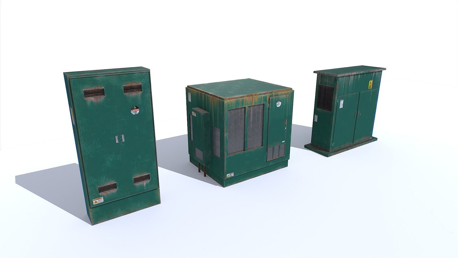 3D model Electric Substation Transformer Set VR / AR / low-poly | CGTrader