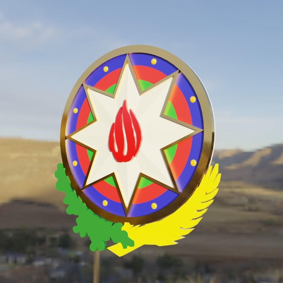 Azerbaycan Gerbi 3D model | CGTrader