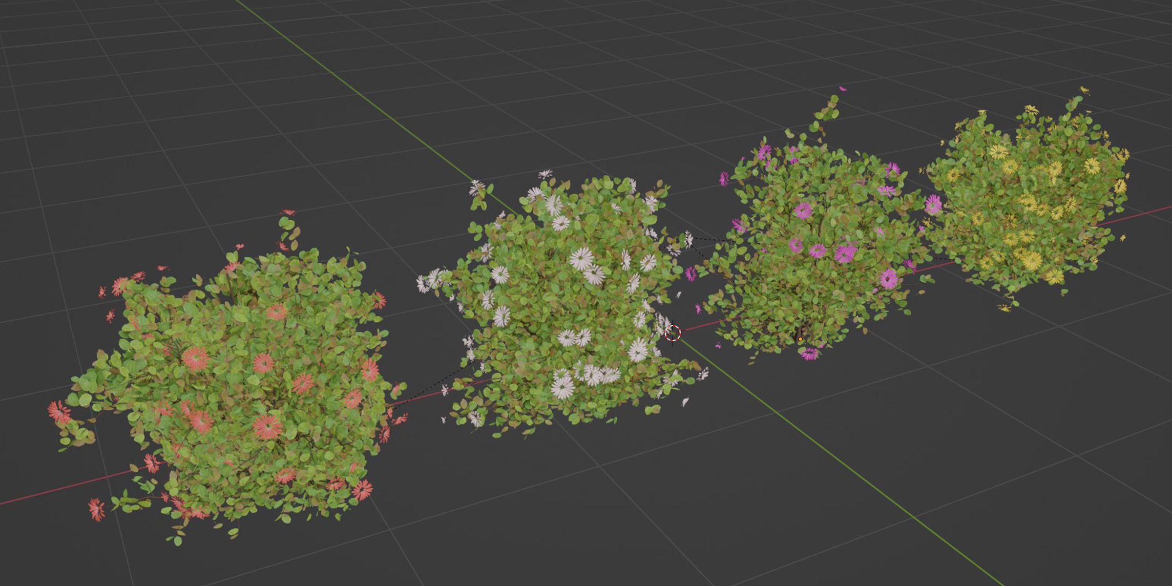 Flowering Bushes collection vol 108-Blender 3D model | CGTrader