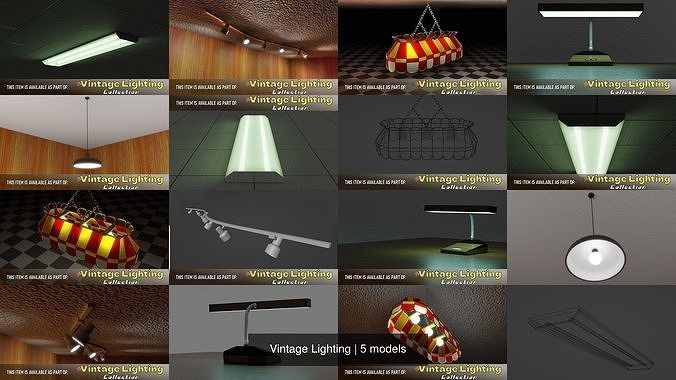 3D Model Collection Vintage Lighting VR / AR / low-poly | CGTrader