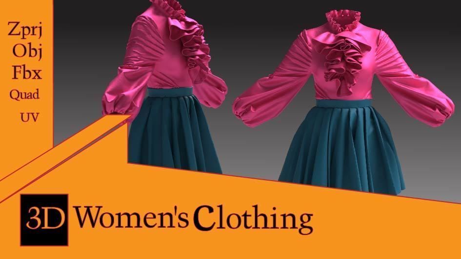 3D womens clothing free 3D model | CGTrader