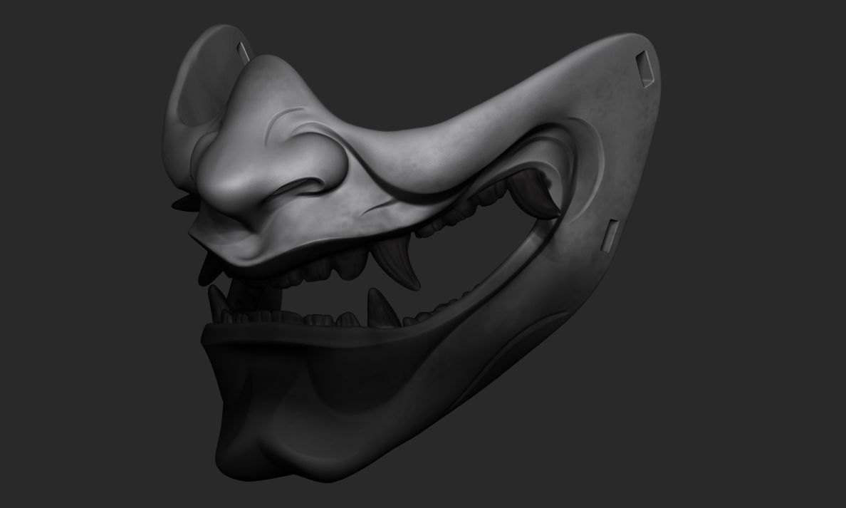 Oni Hanya Mask - half mask - 3D model 3D printable | CGTrader