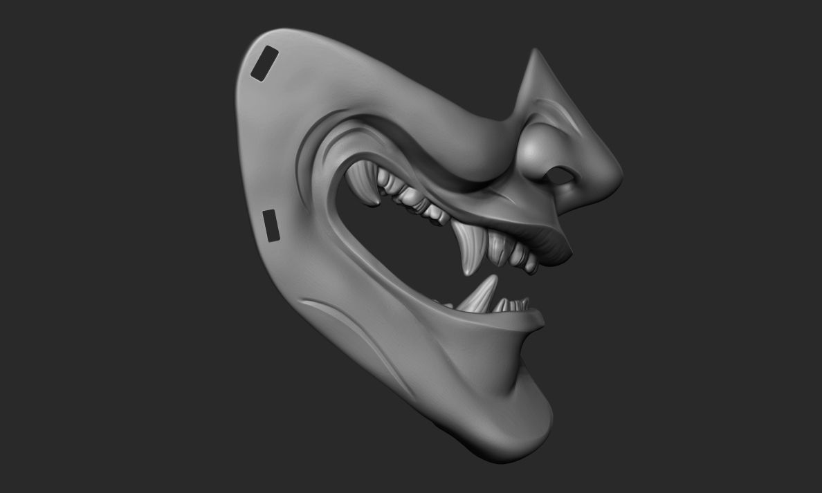 Oni Hanya Mask - half mask - 3D model 3D printable | CGTrader