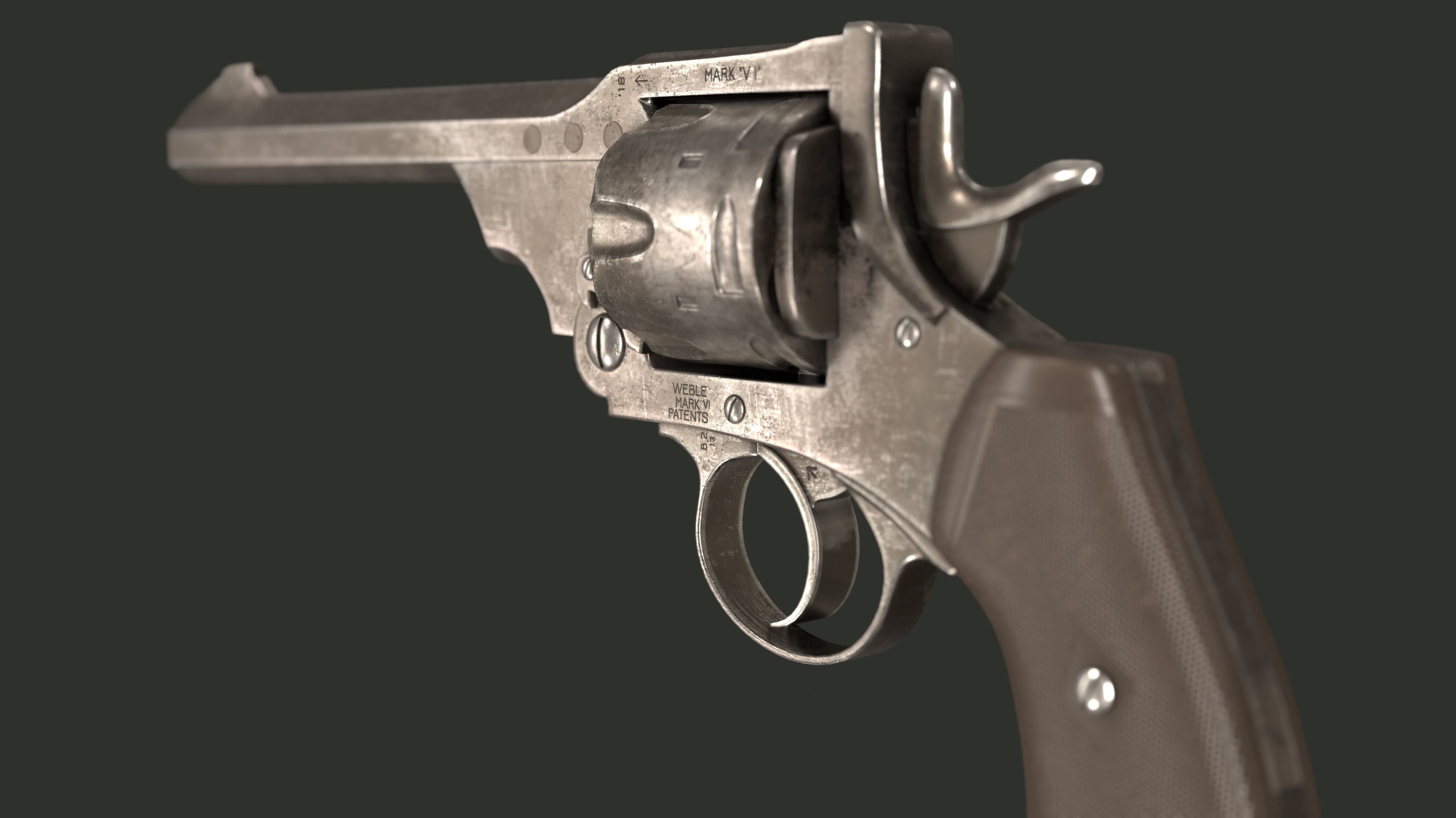 Revolver Webley MK VI 3D model | CGTrader