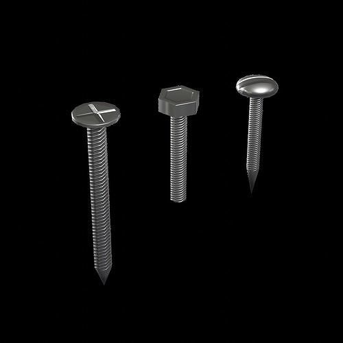 Screws - low poly free VR / AR / low-poly 3D model | CGTrader