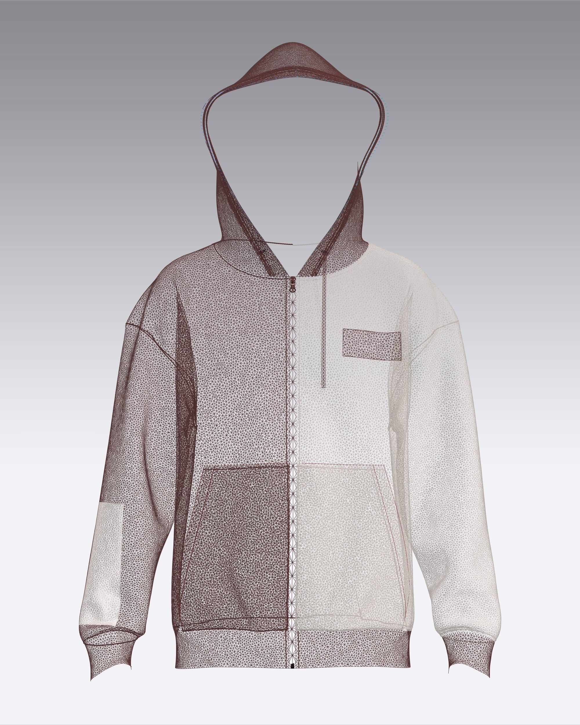 Men Two Tone Zip Up Hoodie 3D model | CGTrader