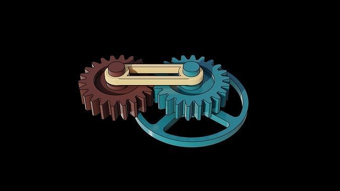 Animated Gears 5 3D model animated | CGTrader