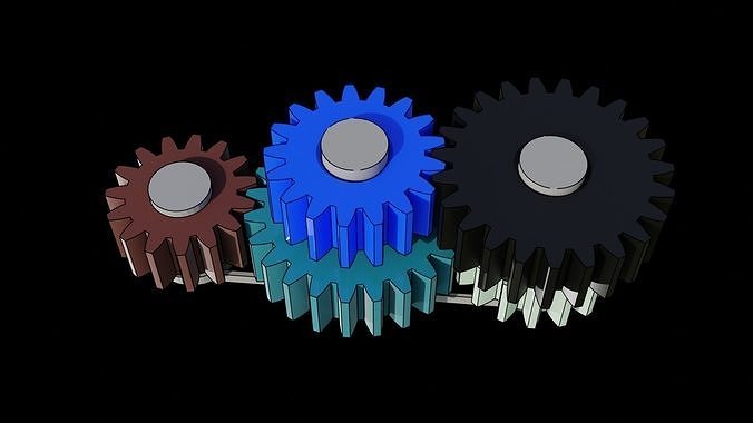 Animated Gears 8 3D model animated | CGTrader