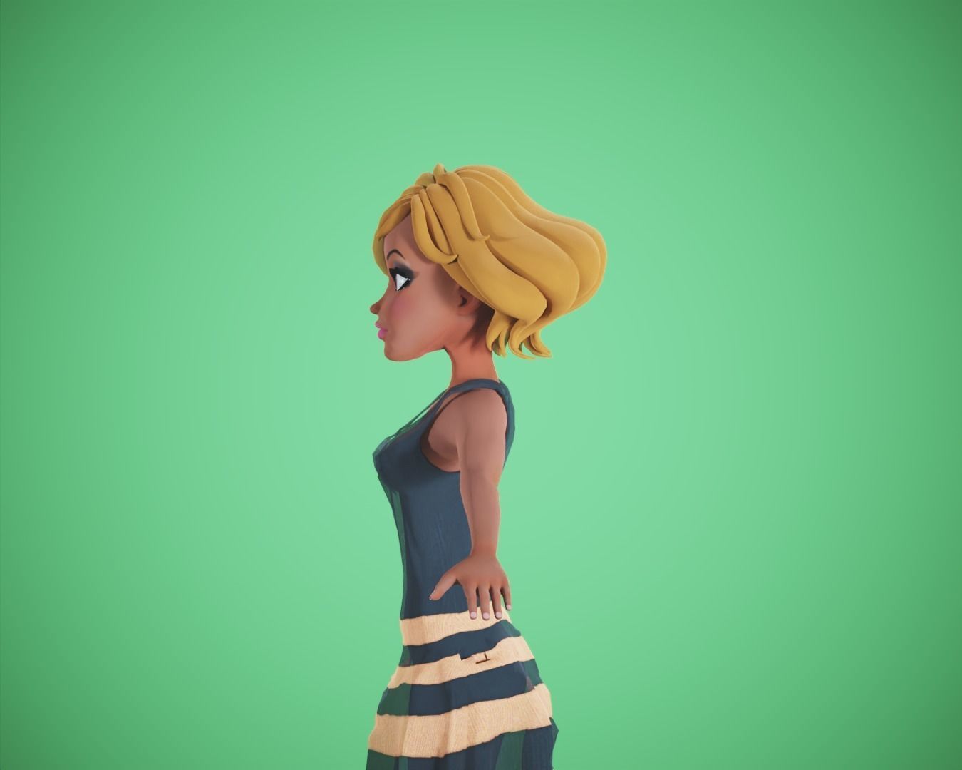 3D model cartoon rigged girl VR / AR / low-poly | CGTrader