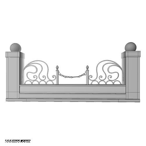 metal marble fence 3D model | CGTrader