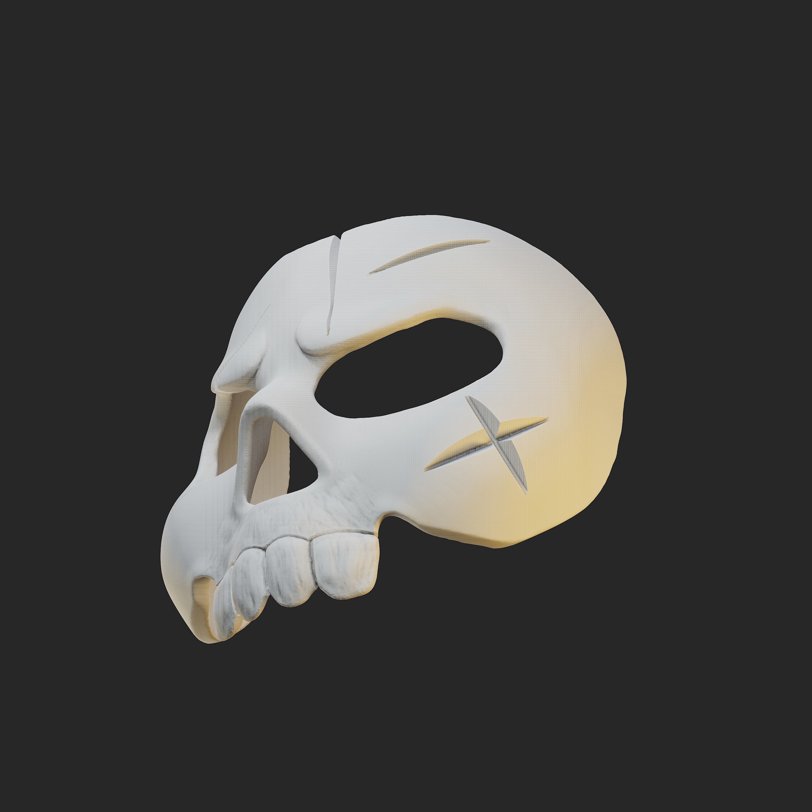 Wearable Mask 17 Skull Damage 3D model 3D printable | CGTrader