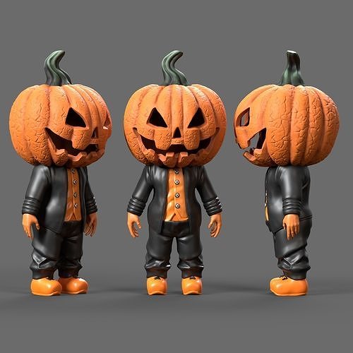 cute horror pumpkin 3d character for printing 3D model 3D printable ...