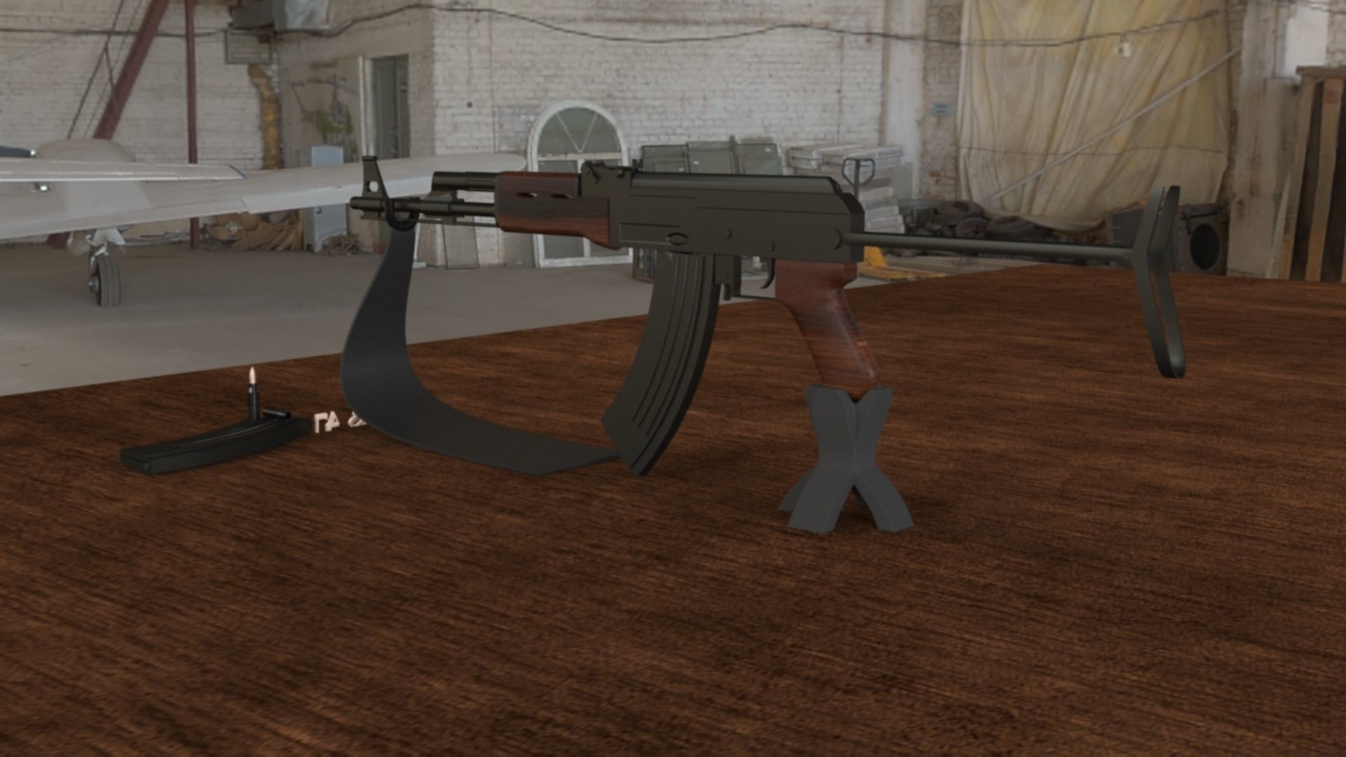 3D model Russian AKS 47 Assault Rifle 3D Model VR / AR / low-poly ...