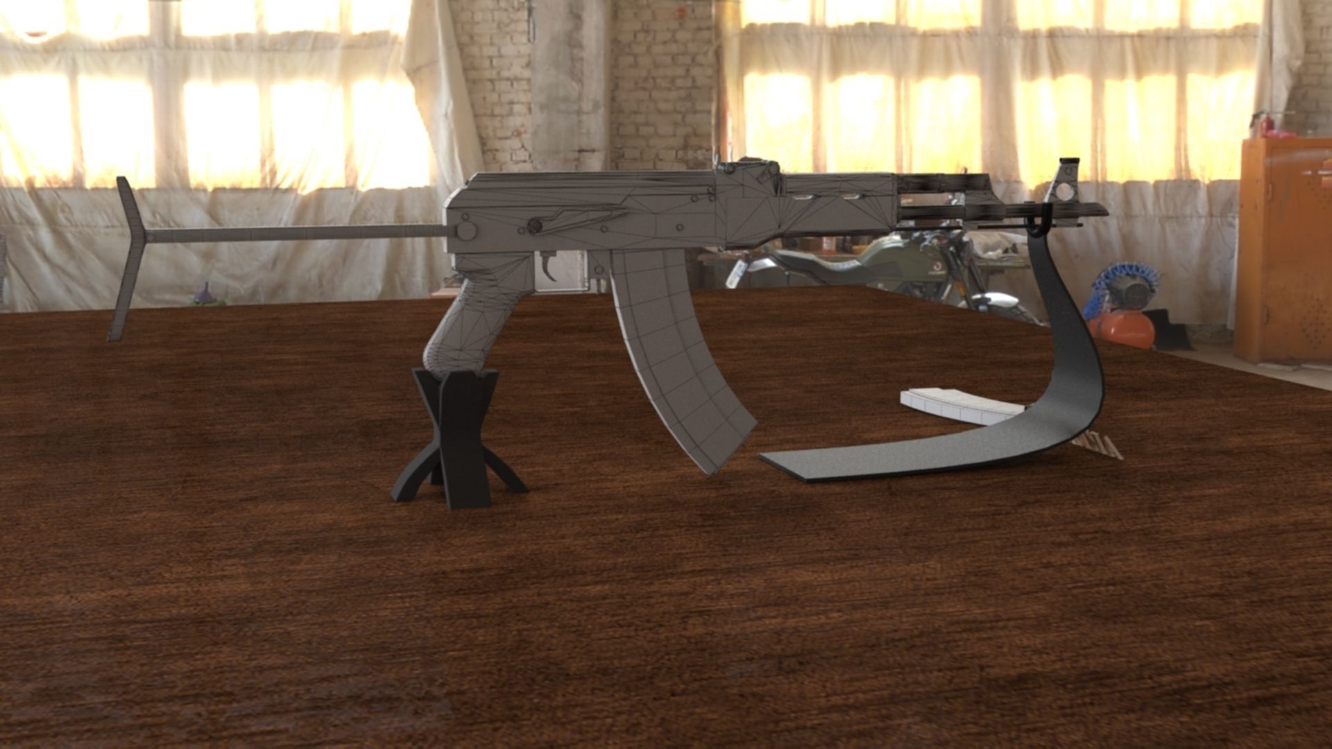 3D model Russian AKMS Assault Rifle - Iconic 3D Model VR / AR / low ...