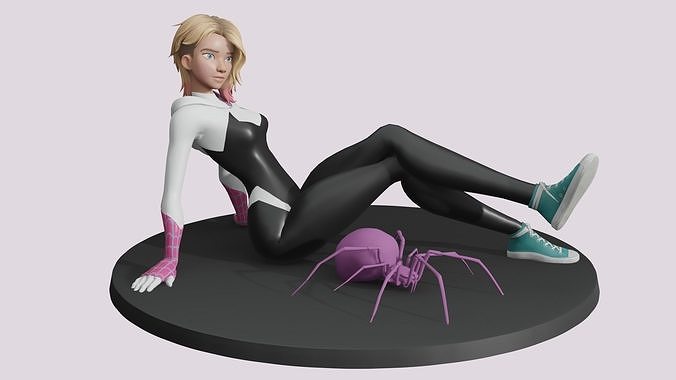 Gwen Stacy 3D print model STL 3mf Textures Included 3D model 3D ...