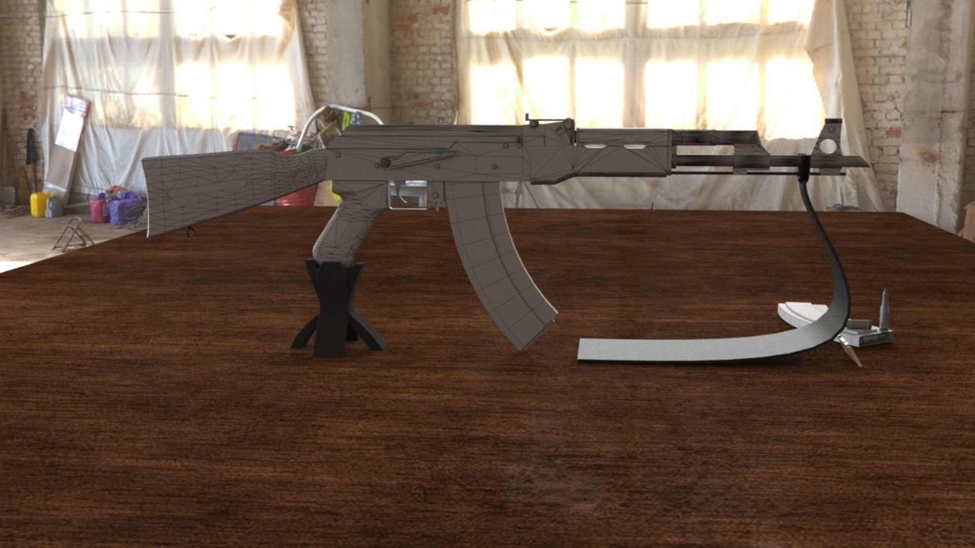 3D model Russian AKM Assault Rifle 3D Model VR / AR / low-poly | CGTrader