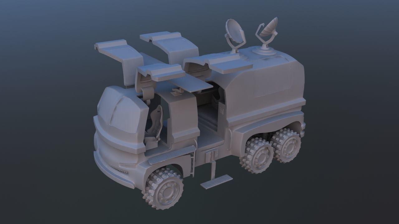Futuristic Mobile Space Observatory Vehicle 3D model | CGTrader