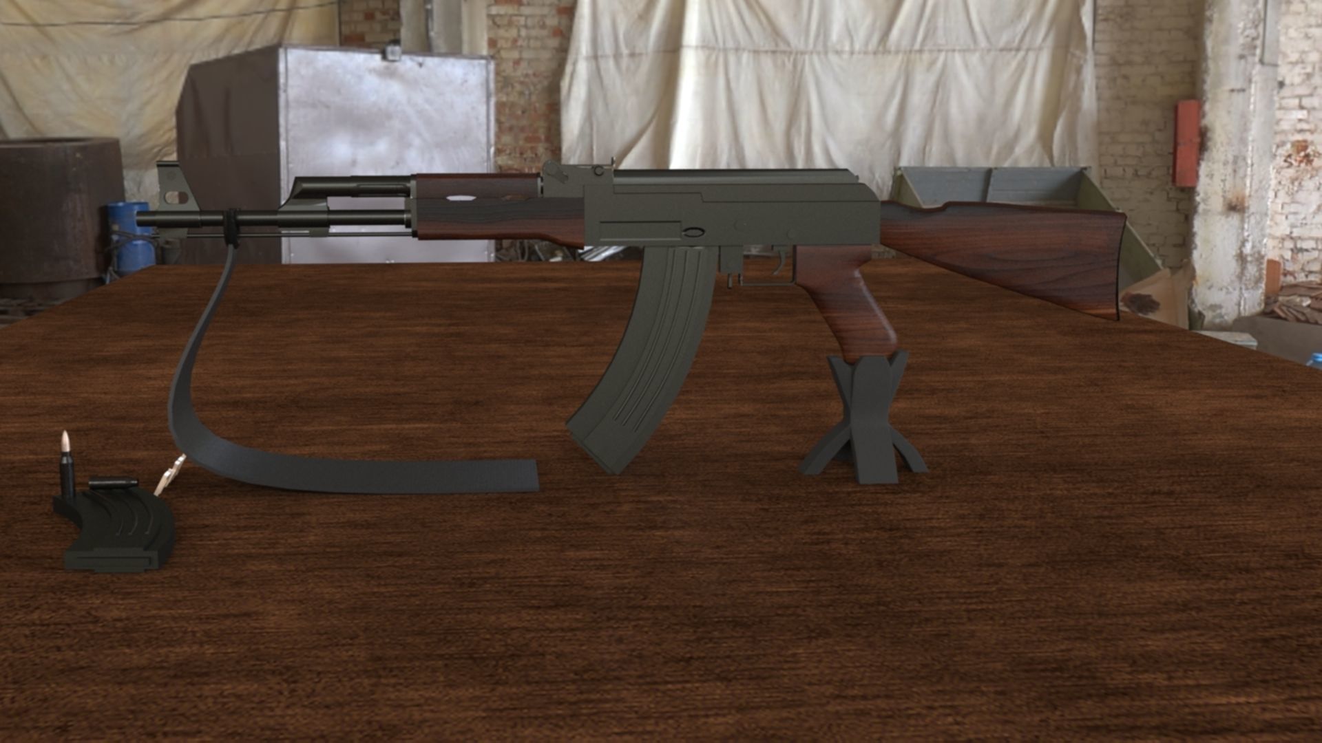3D model Russian AK-47 Assault Rifle VR / AR / low-poly | CGTrader