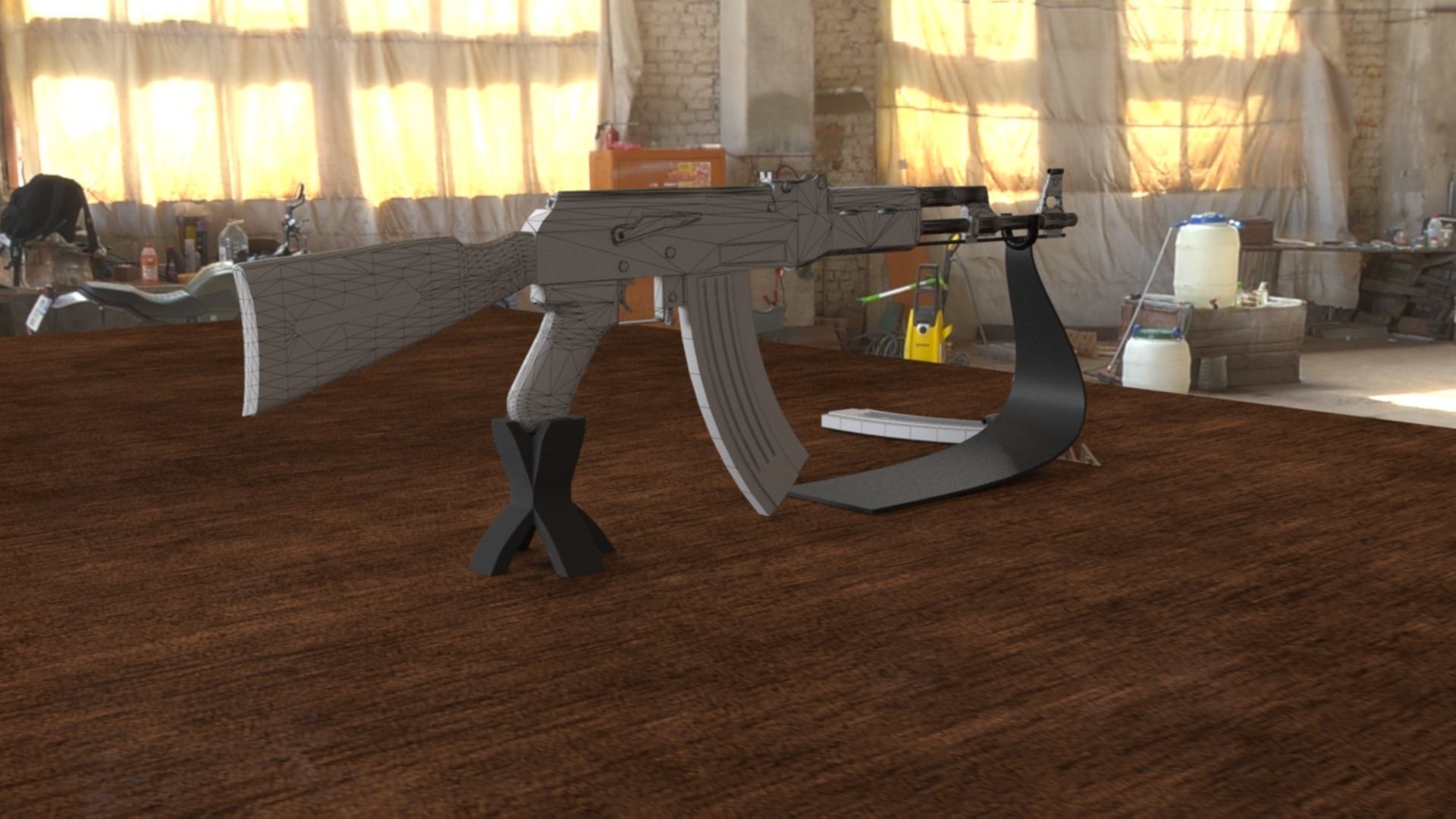 3D model Russian AK-47 Assault Rifle VR / AR / low-poly | CGTrader