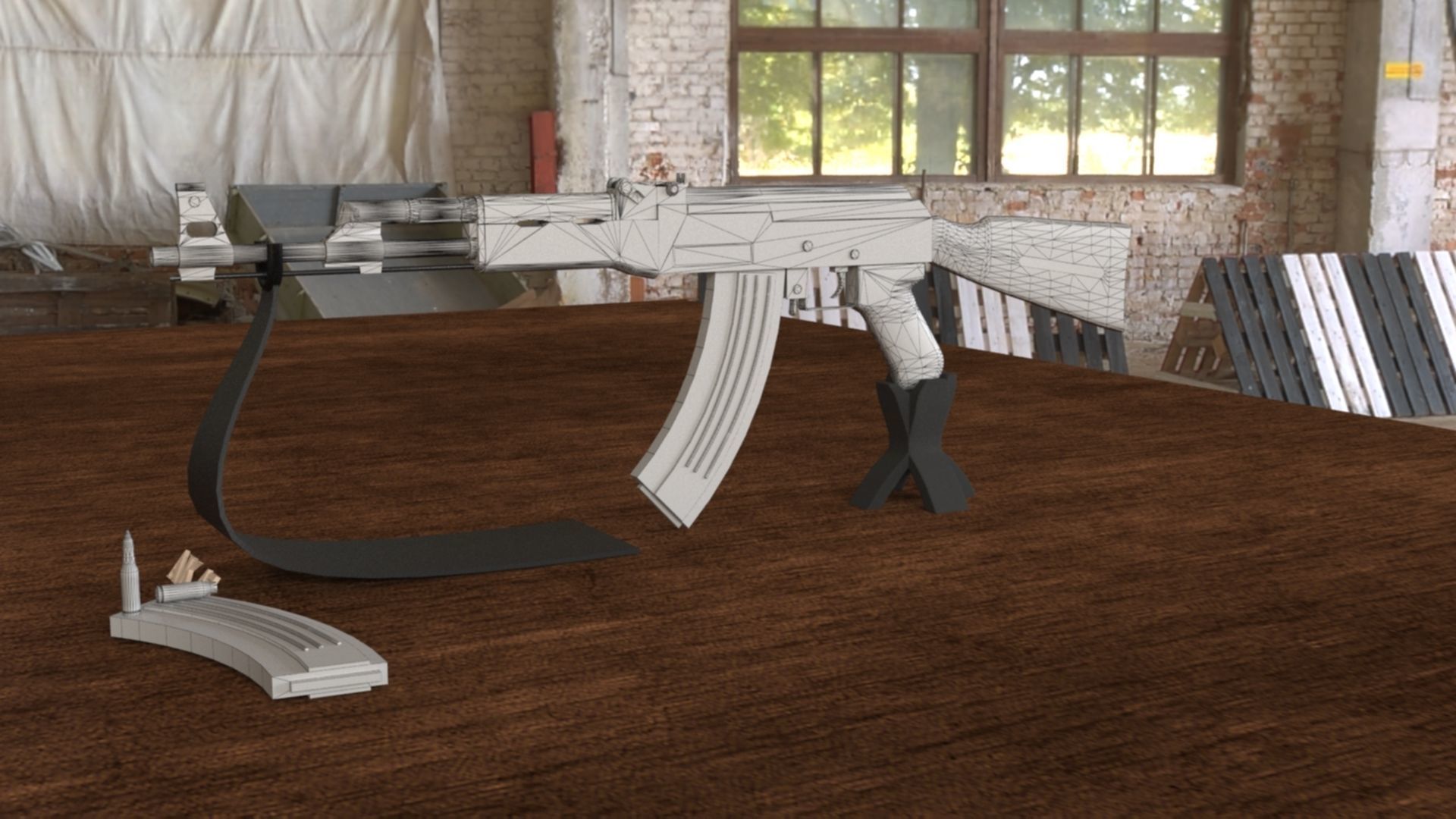 3D model Russian AK-47 Assault Rifle VR / AR / low-poly | CGTrader