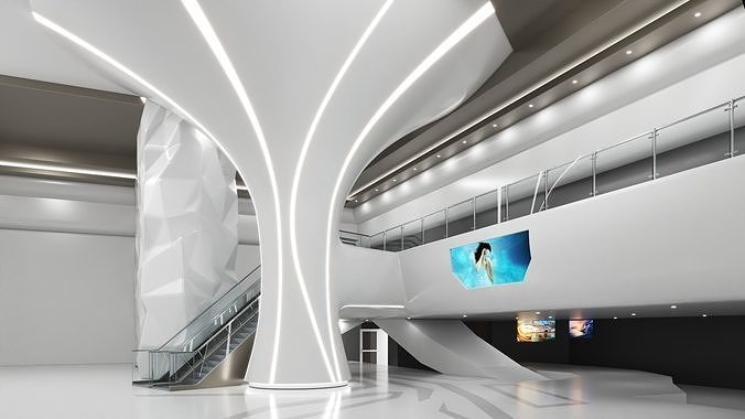 Futuristic Shopping Center 02 3D model | CGTrader