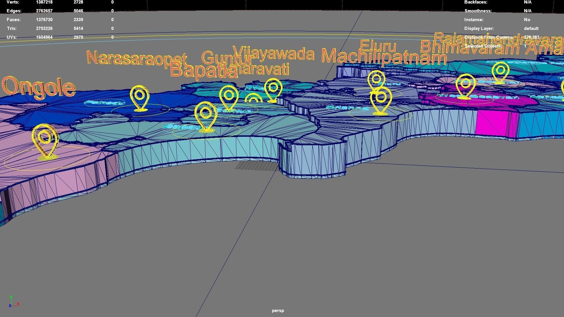 Andhra Pradesh India map region 3D model geography political 3D model ...