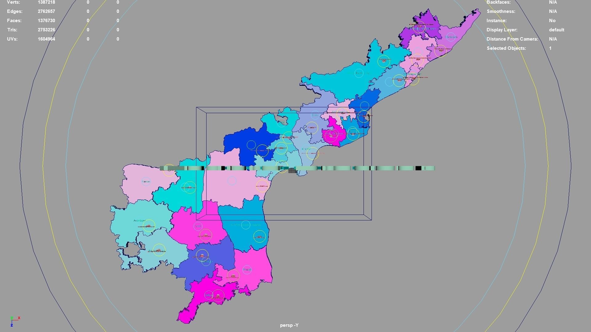 Andhra Pradesh India map region 3D model geography political 3D model ...