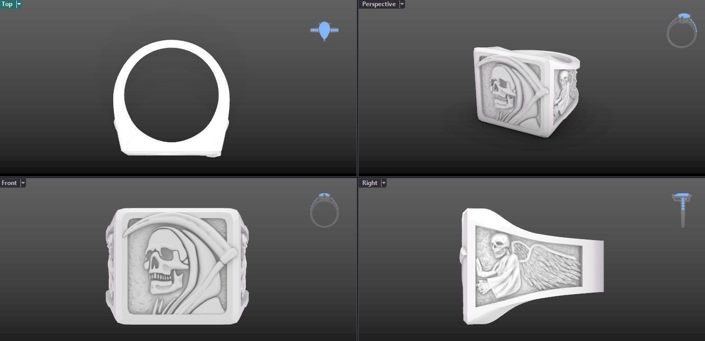 Winged Skeleton Death Ring Eternally Captivating 3D model 3D printable ...