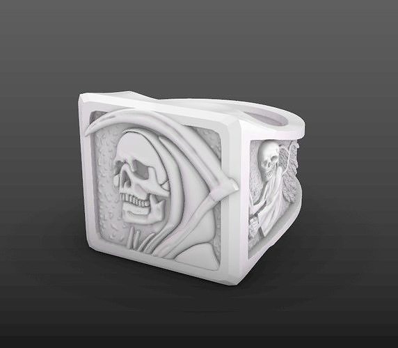 Winged Skeleton Death Ring Eternally Captivating 3D model 3D printable ...