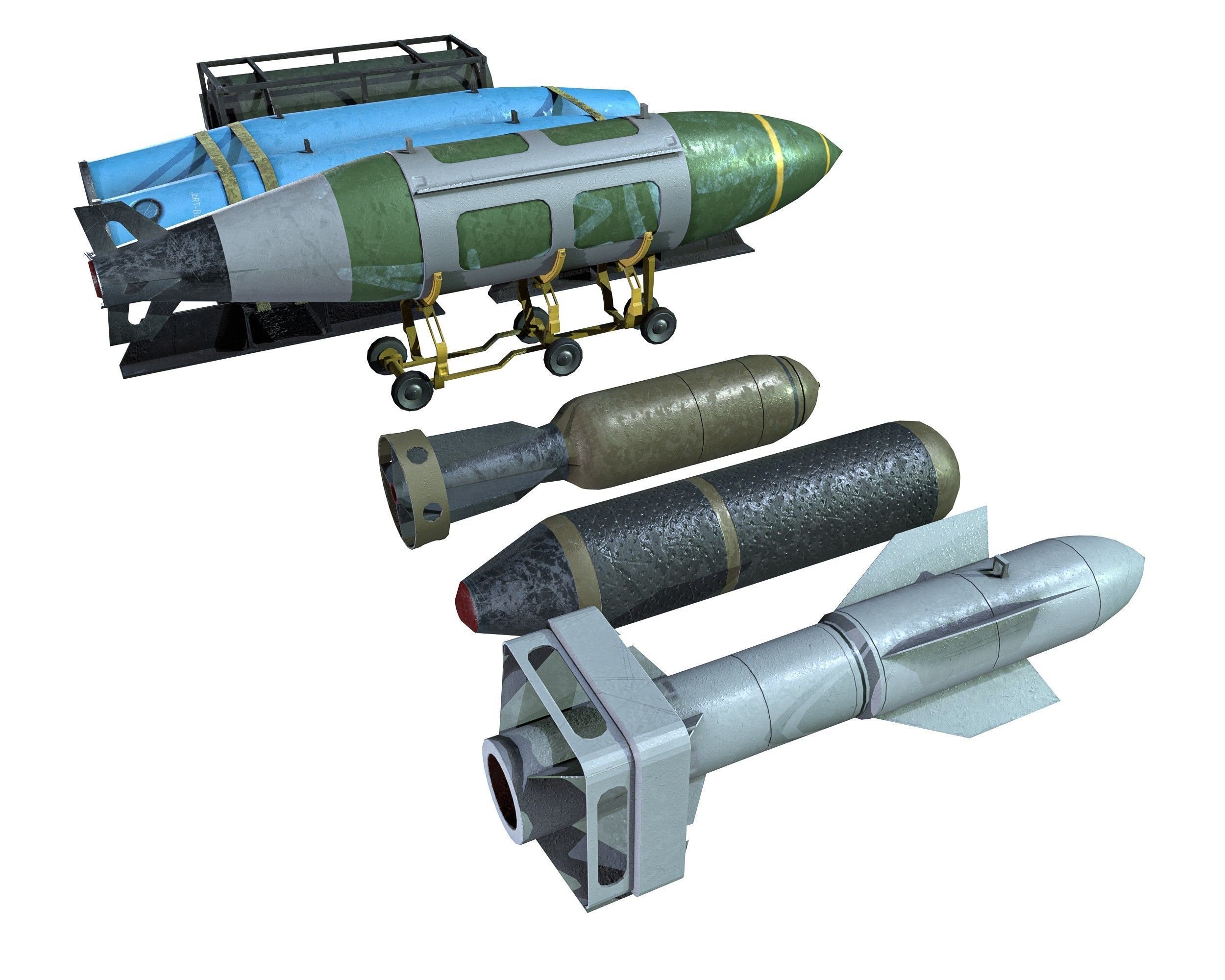3D model Military Aircraft Bomb Pack VR / AR / low-poly | CGTrader