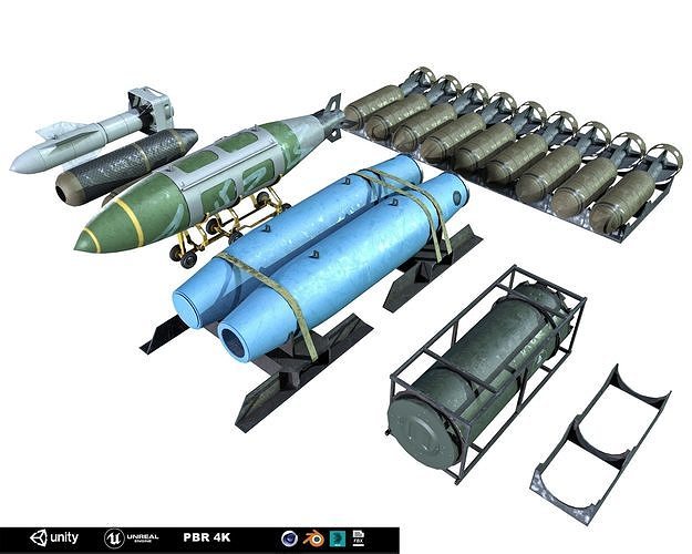 3D model Military Aircraft Bomb Pack VR / AR / low-poly | CGTrader