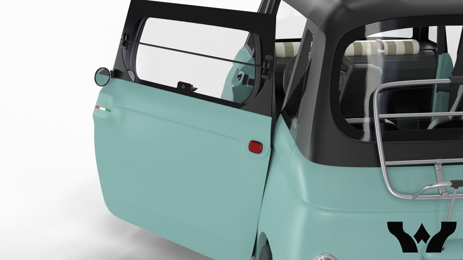 Fiat Topolino 2024 HQ interior 3D model rigged | CGTrader