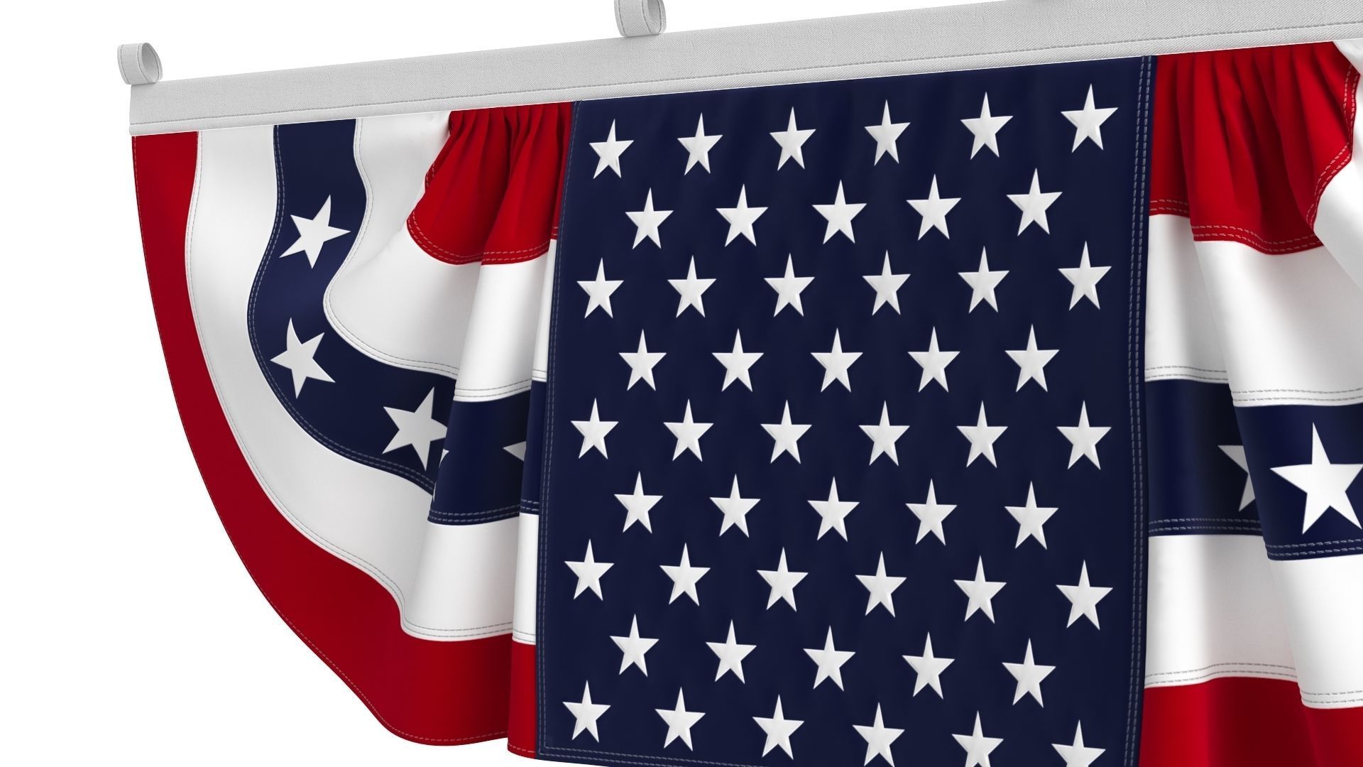 American Flag Bunting Banner 3D model | CGTrader