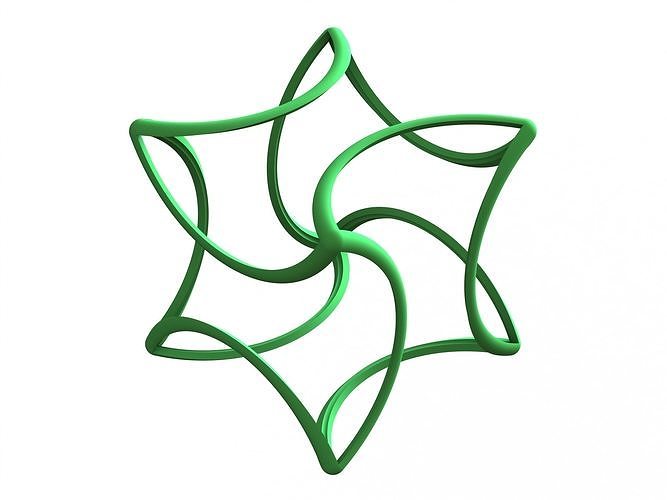 Wireframe Shape Geometric Twisted Cube 3D model 3D printable | CGTrader