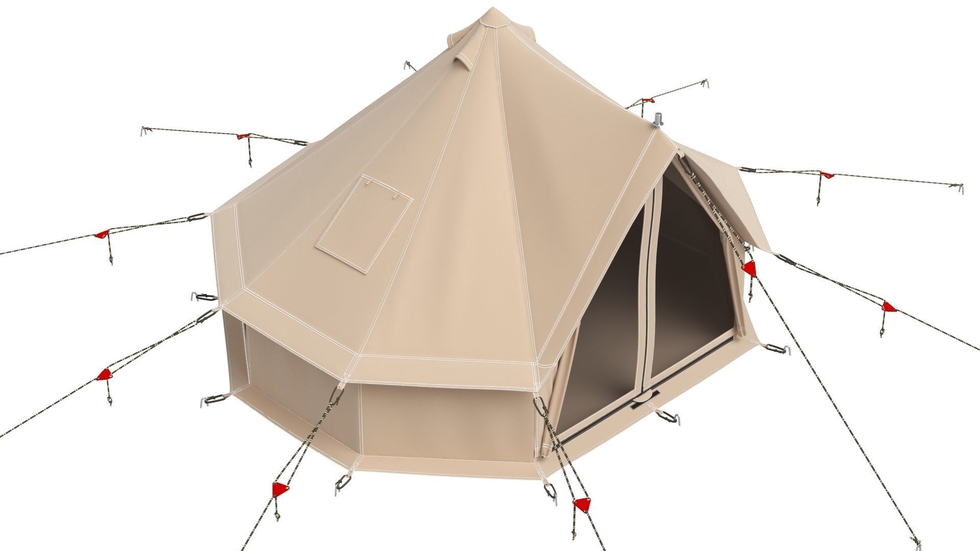 Canvas Camping Bell Tent 3D model | CGTrader