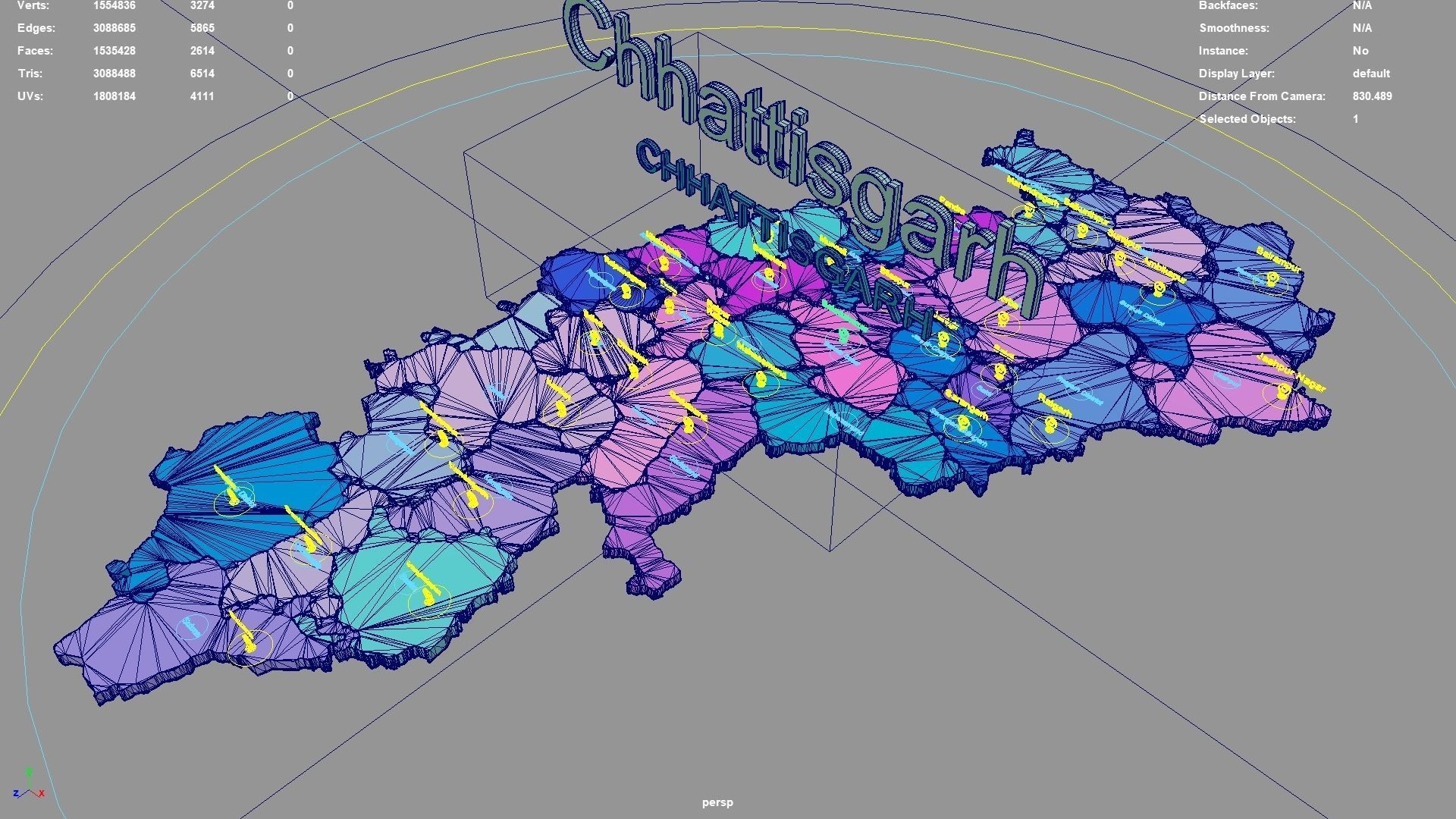 Chhattisgarh India map region 3D model geography political 3D model ...