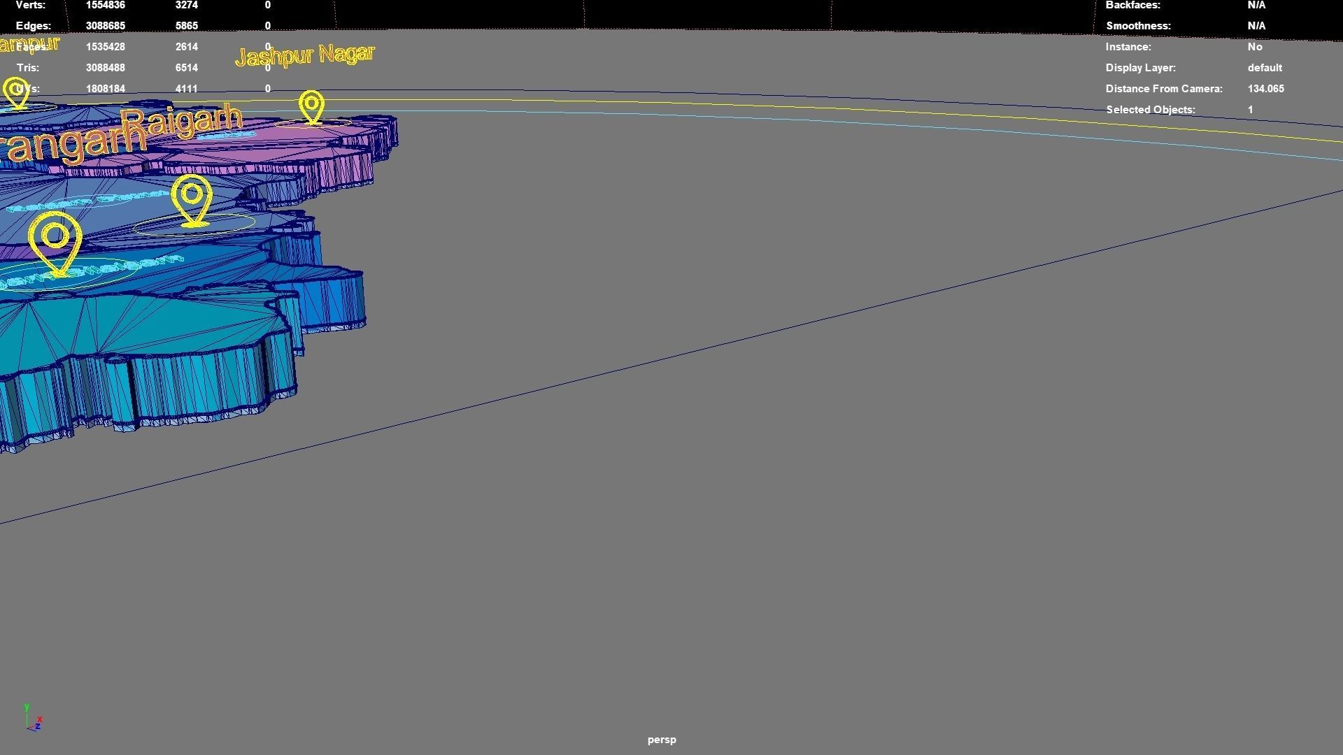 Chhattisgarh India map region 3D model geography political 3D model ...