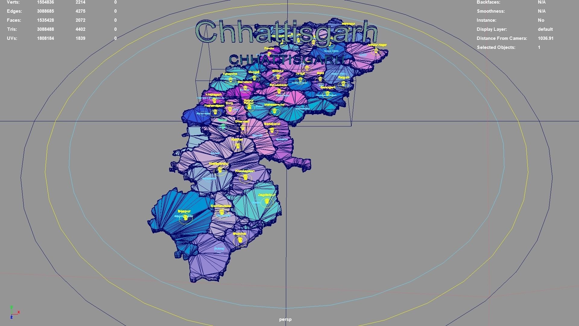 Chhattisgarh India map region 3D model geography political 3D model ...