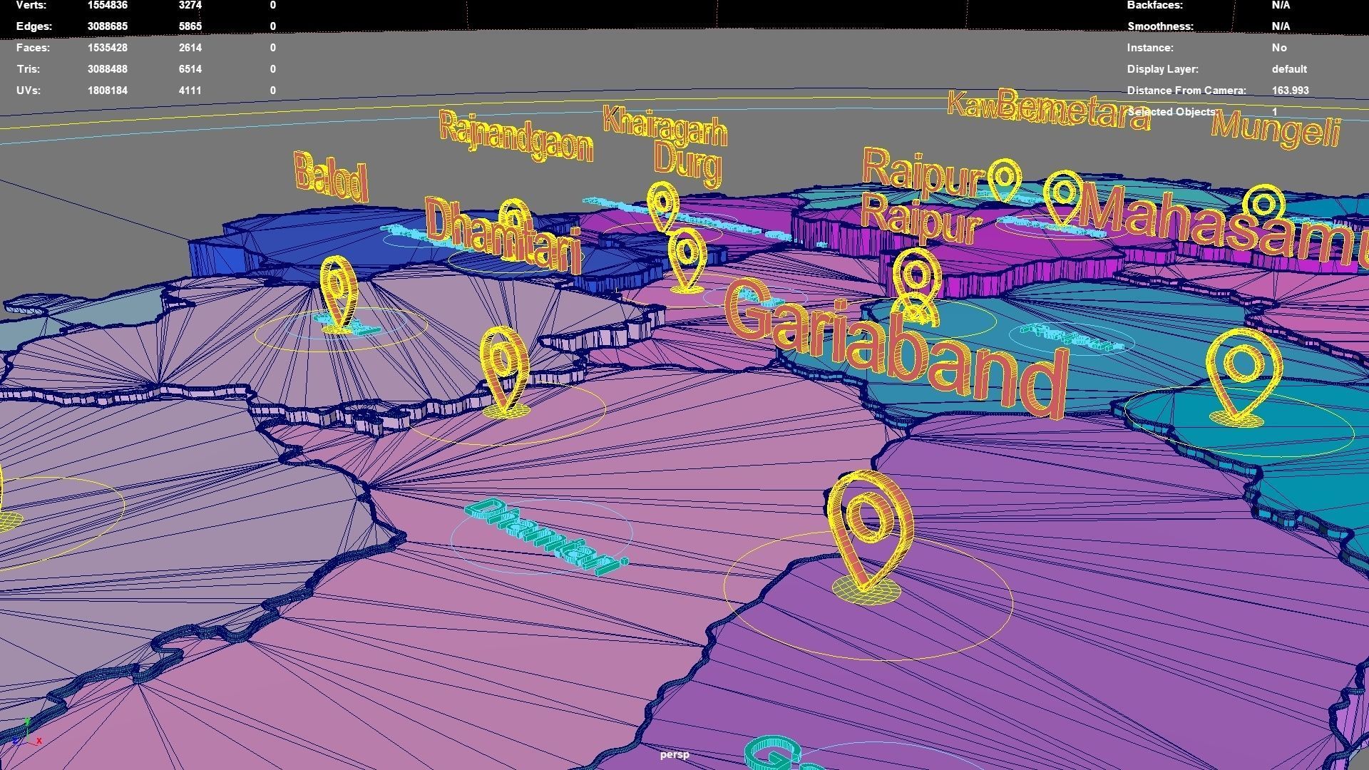 Chhattisgarh India map region 3D model geography political 3D model ...