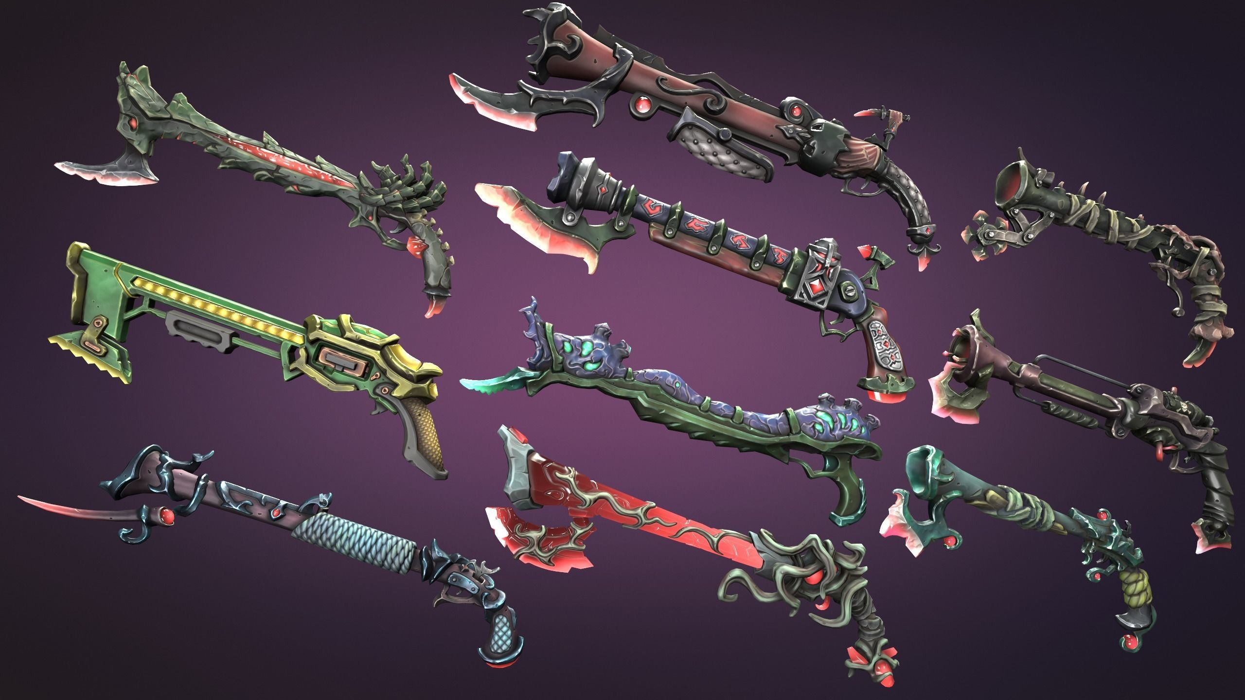 3D model Fantasy muskets VR / AR / low-poly | CGTrader