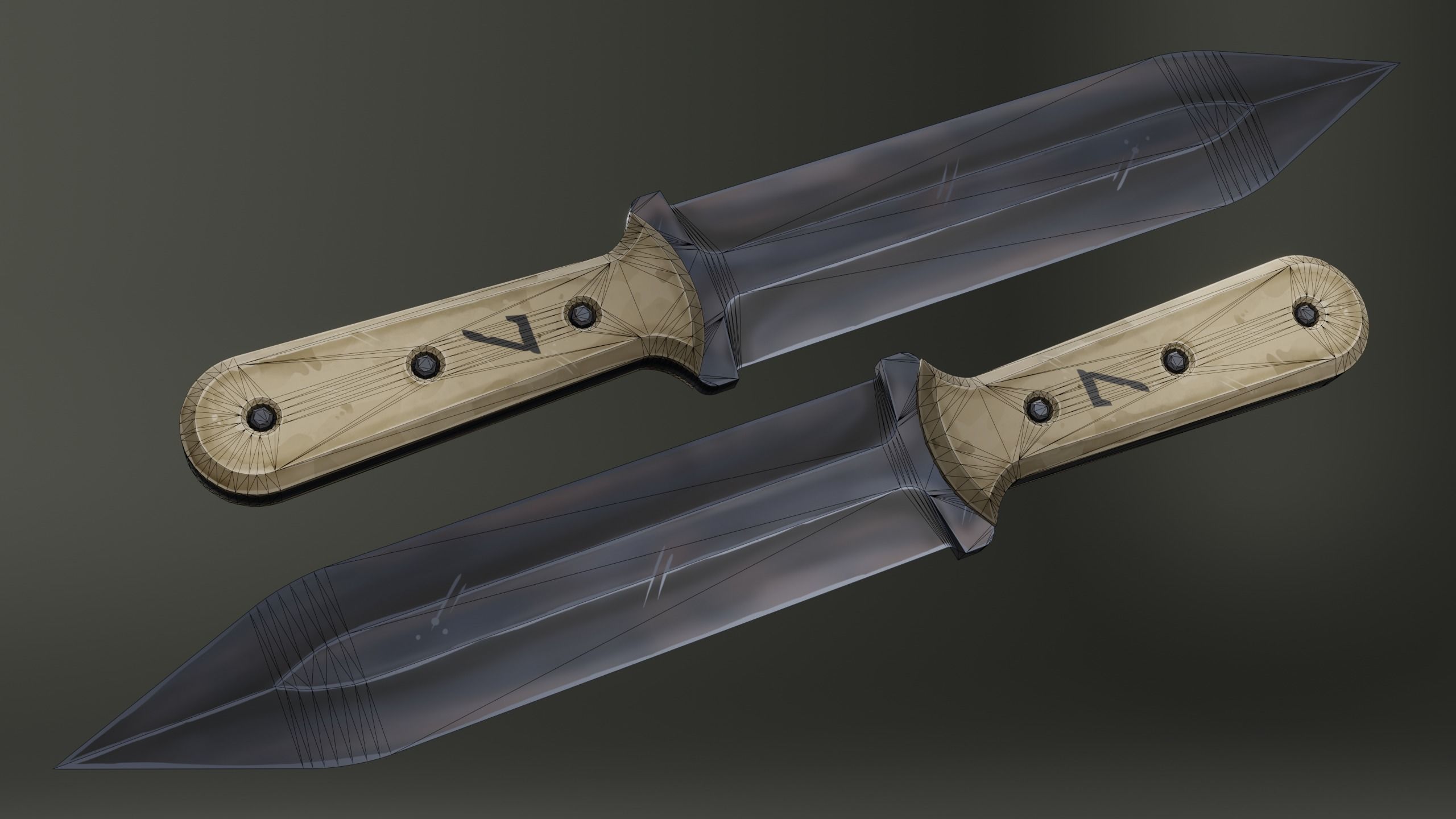 3D model Stylized Military Knife VR / AR / low-poly | CGTrader