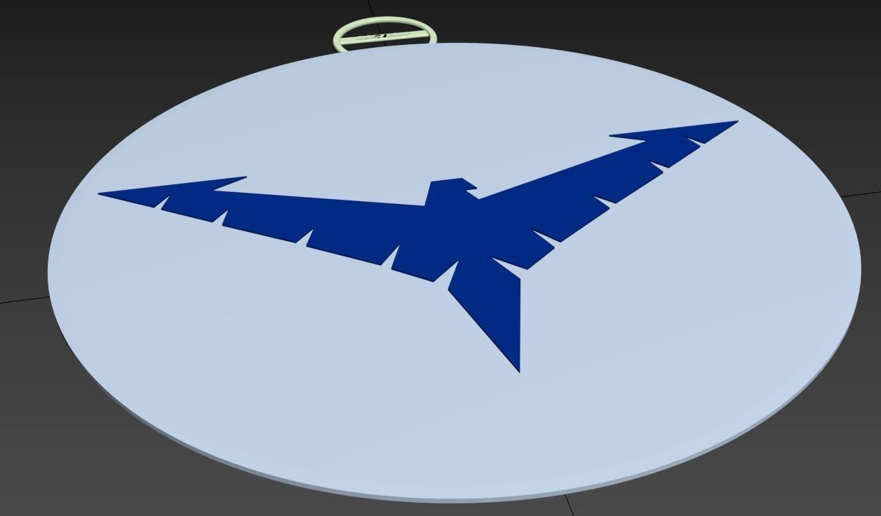 Nightwing logo keychain 3D model 3D printable | CGTrader