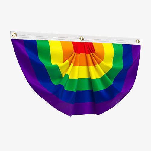 Rainbow Pride Flag Bunting 3D model | CGTrader